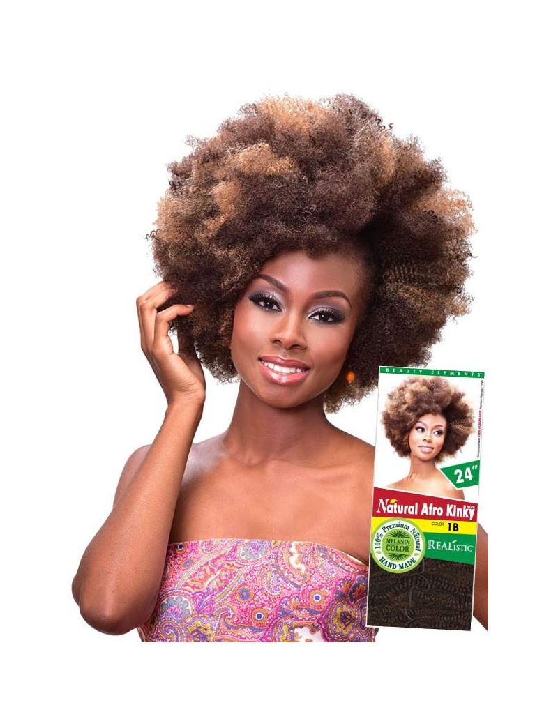 Natural Afro Kinky Bulk 24" Realistic Crochet Braid Beauty Elements