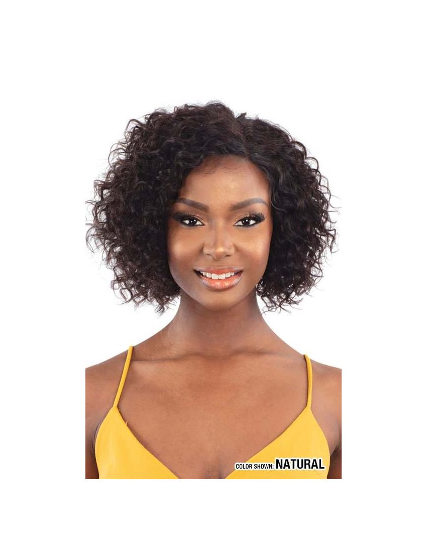Deep Curl 100% Human Hair Lace Front Wig Model Model
